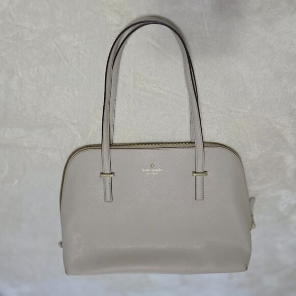 kate spade | Bags | Kate Spade Beige Handbag Taupe Neutral Satchel Dome ...